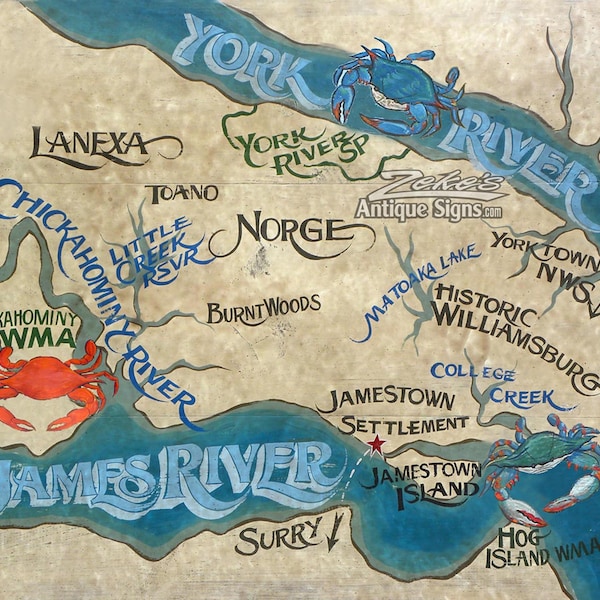 James River Map - Etsy