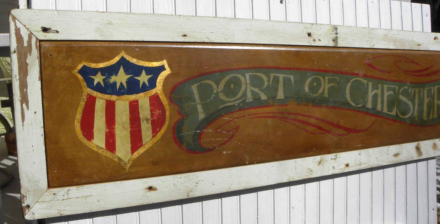 Chester Town Port Hand Painted Sign. USA Shield and Ribbon | Etsy