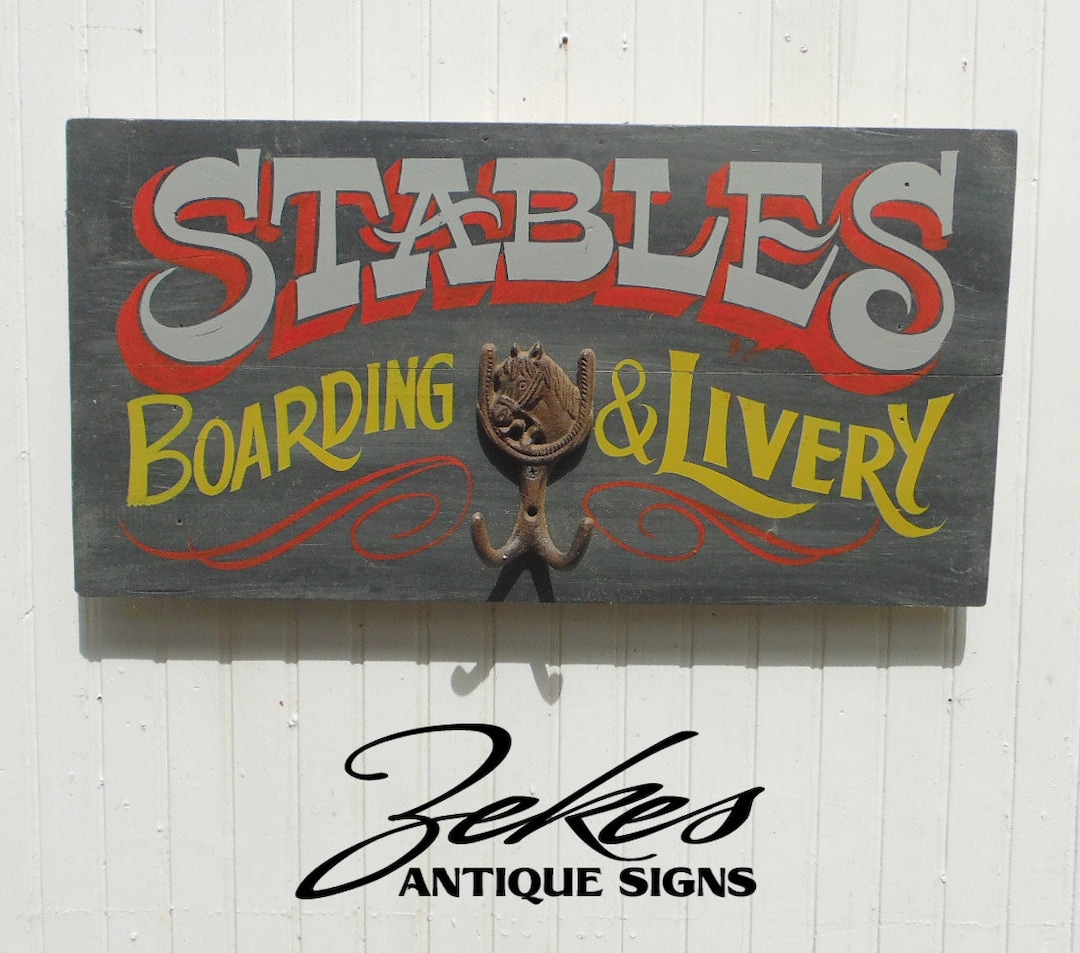 Livery / Horse Stable Sign , Hand Painted, Original Sign, Farmhouse ...