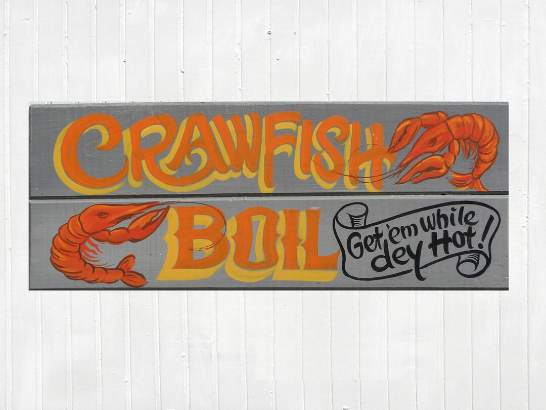 Crawfish Boil Seafood Sign | Hand Painted Wooden Sign | Low Country ...