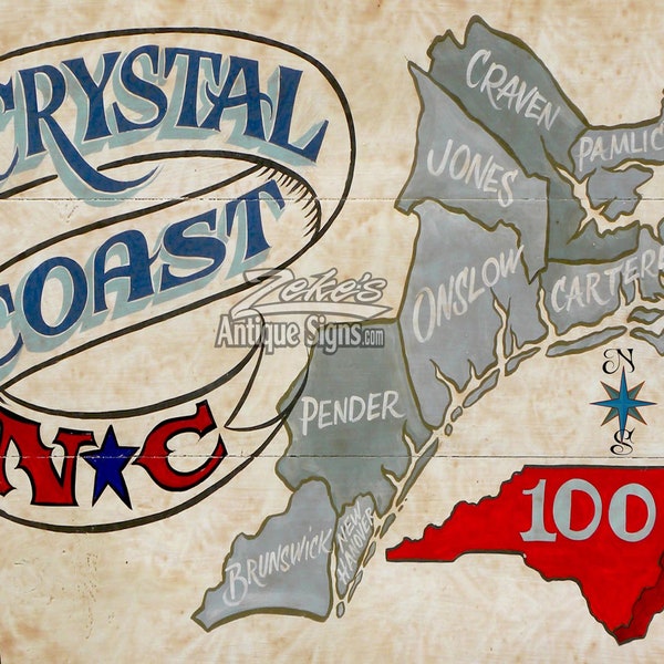 Crystal Coast Map - Etsy
