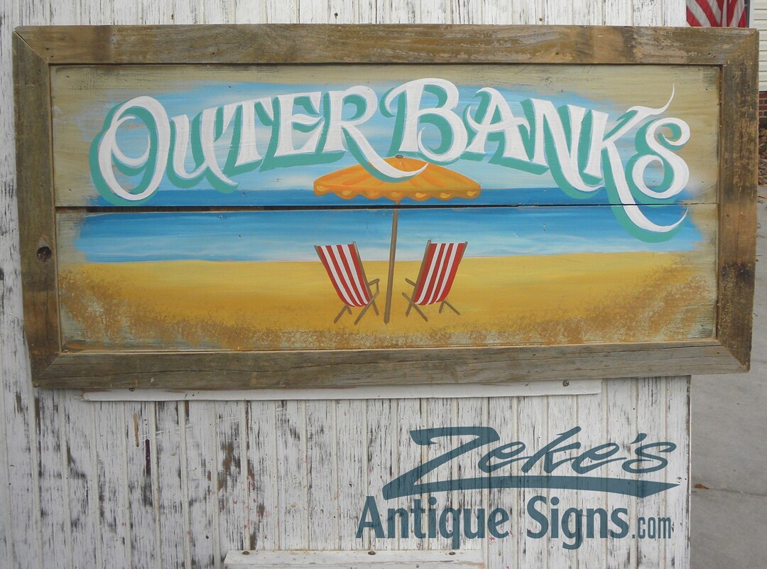 Outer Banks Hand Painted Sign OBX Beach Decor Nautical - Etsy