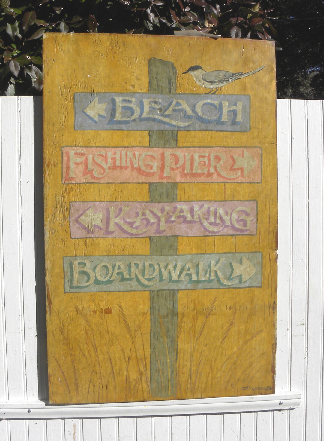 Hand Painted Beach Sign: Rustic Wood Coastal Decor (32x20 Inches) - Etsy