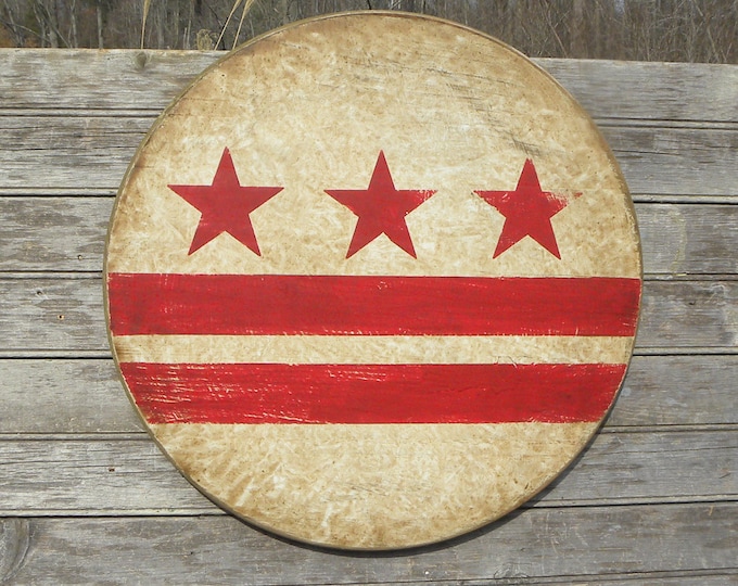 DC Flag Retro Pinback Sign Original Hand Lettered ZDC DC1 - Etsy