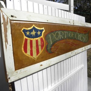Chester Town Port Hand Painted Sign. USA Shield and Ribbon - Etsy