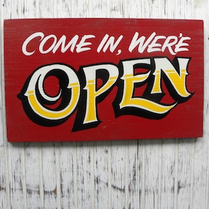 Open Sign Hand Painted Wooden Sign Exterior or Interior | Etsy