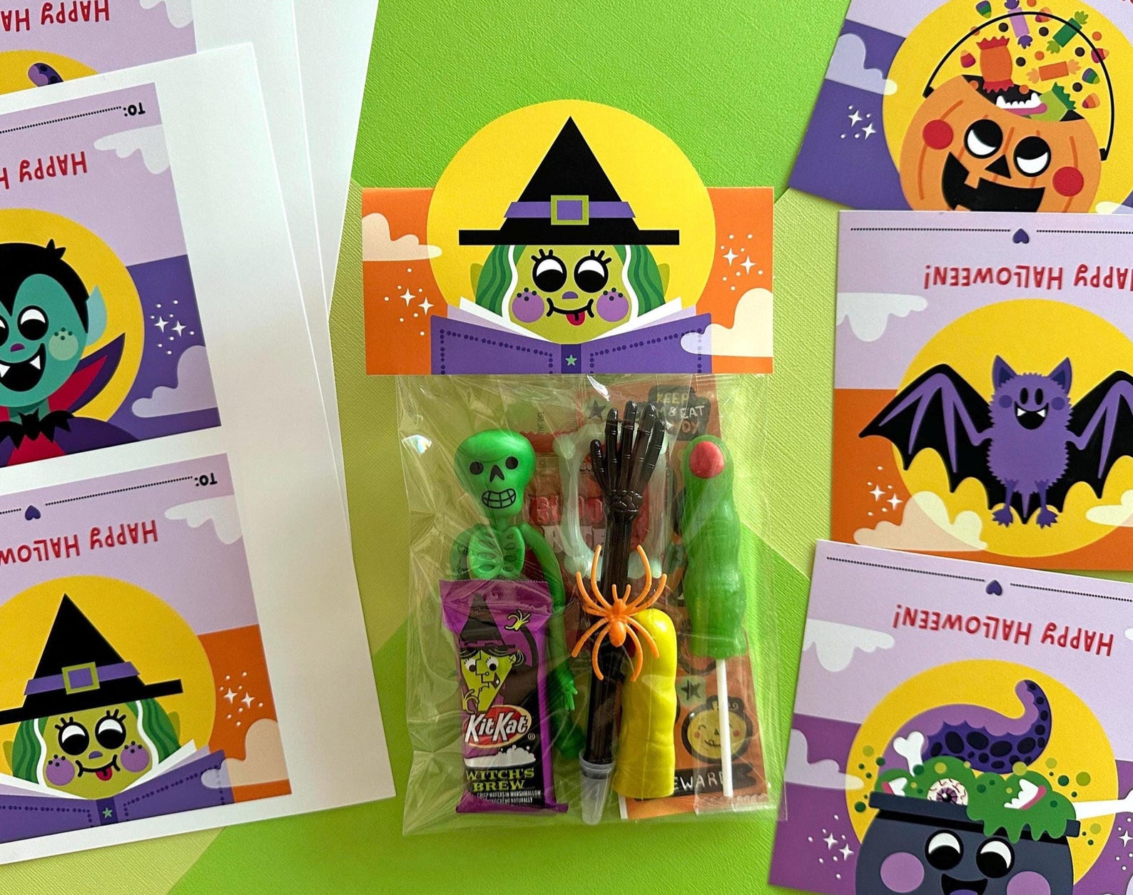 Halloween Goodie Bag Toppers, Party Printable, Digital File - Etsy