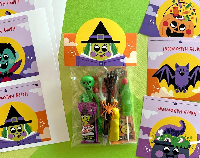 Halloween Goodie Bag Toppers, Party Printable, Digital File - Etsy