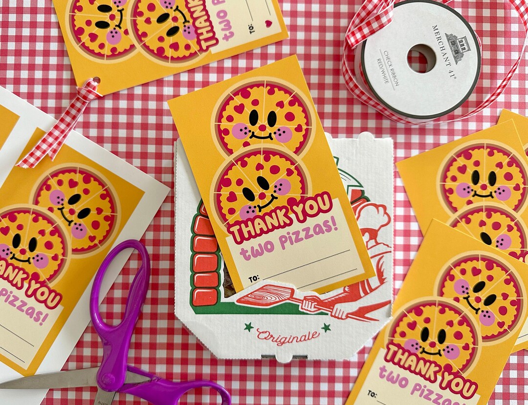 Pizza Gift Tag, Printable Pizza Thank You Tag - Etsy