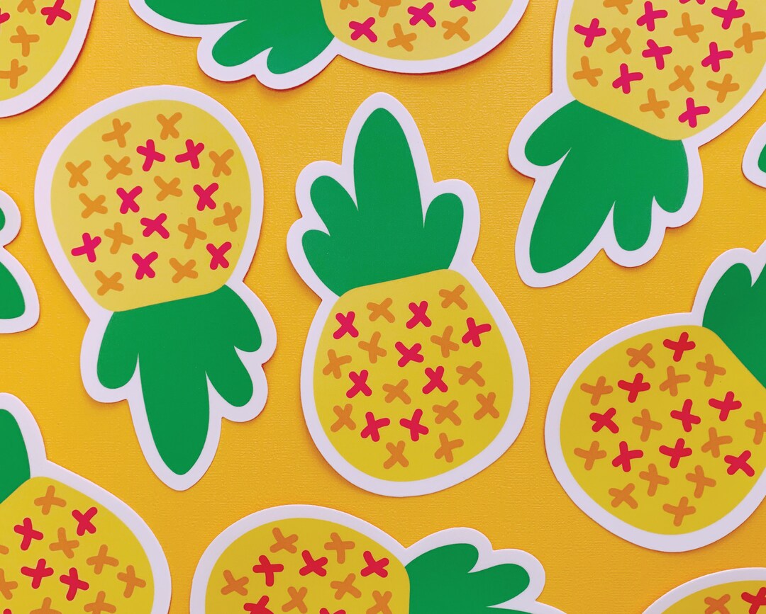 Yellow Pineapple Sticker - Etsy