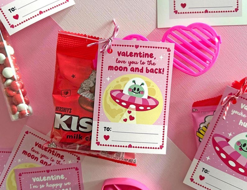 Alien Valentine Exchange Cards, Printable Cards, Instant Download - Etsy