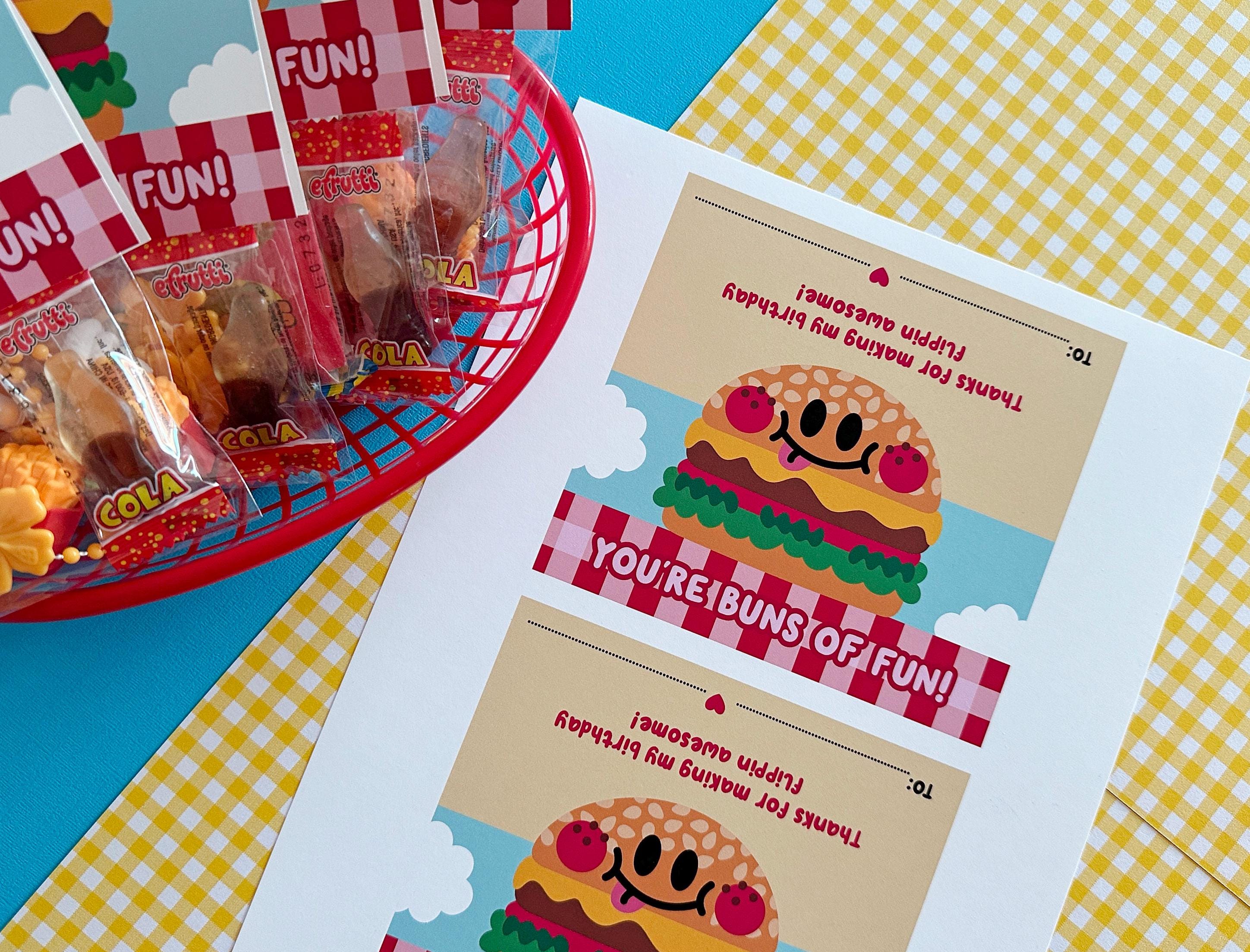Cheeseburger Goodie Bag Topper, Birthday Party Printable - Etsy