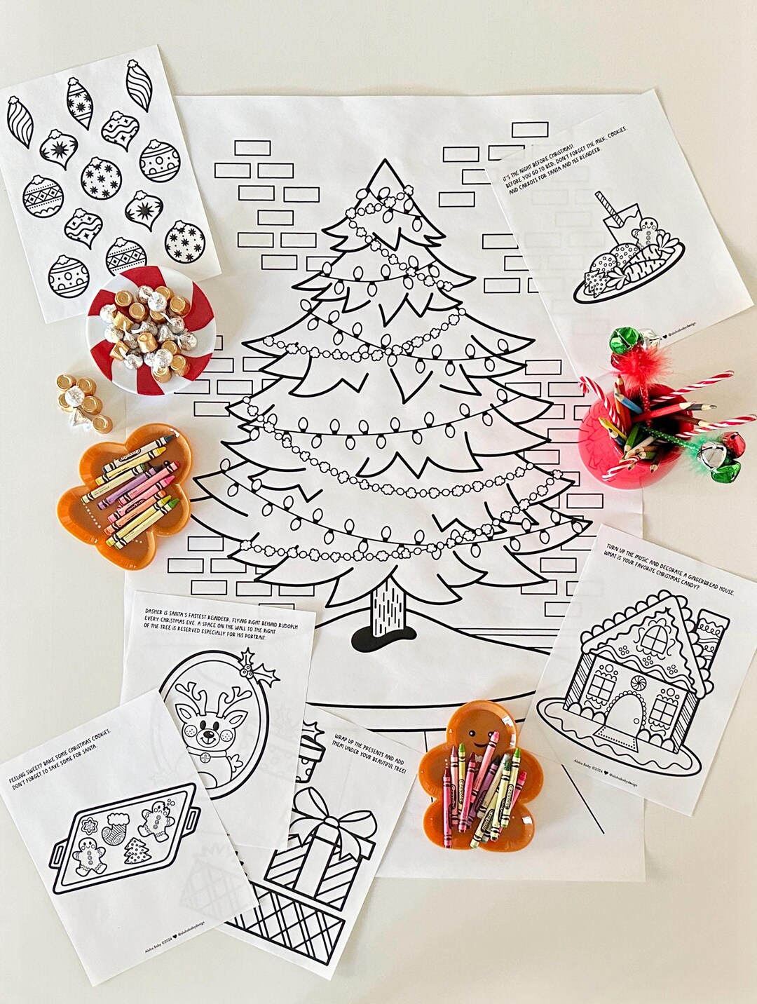 Countdown and Color to Christmas, Coloring Poster and Pages, Instant ...