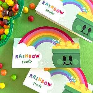 Rainbow Seeds Printable, St Patricks Day Favor, Candy Bag Topper - Etsy