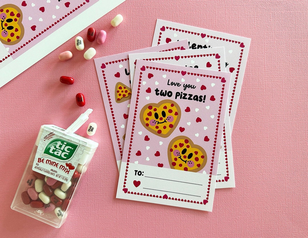 Pizza Valentines, Printable Cards, Instant Download - Etsy