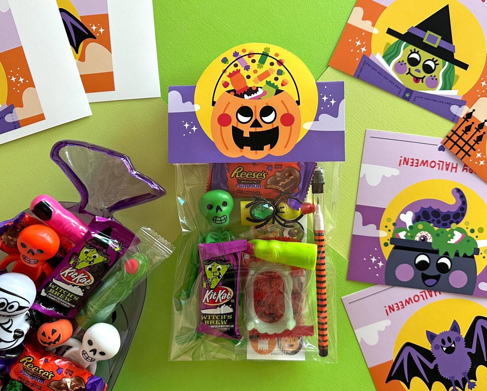 Halloween Goodie Bag Toppers, Party Printable, Digital File - Etsy