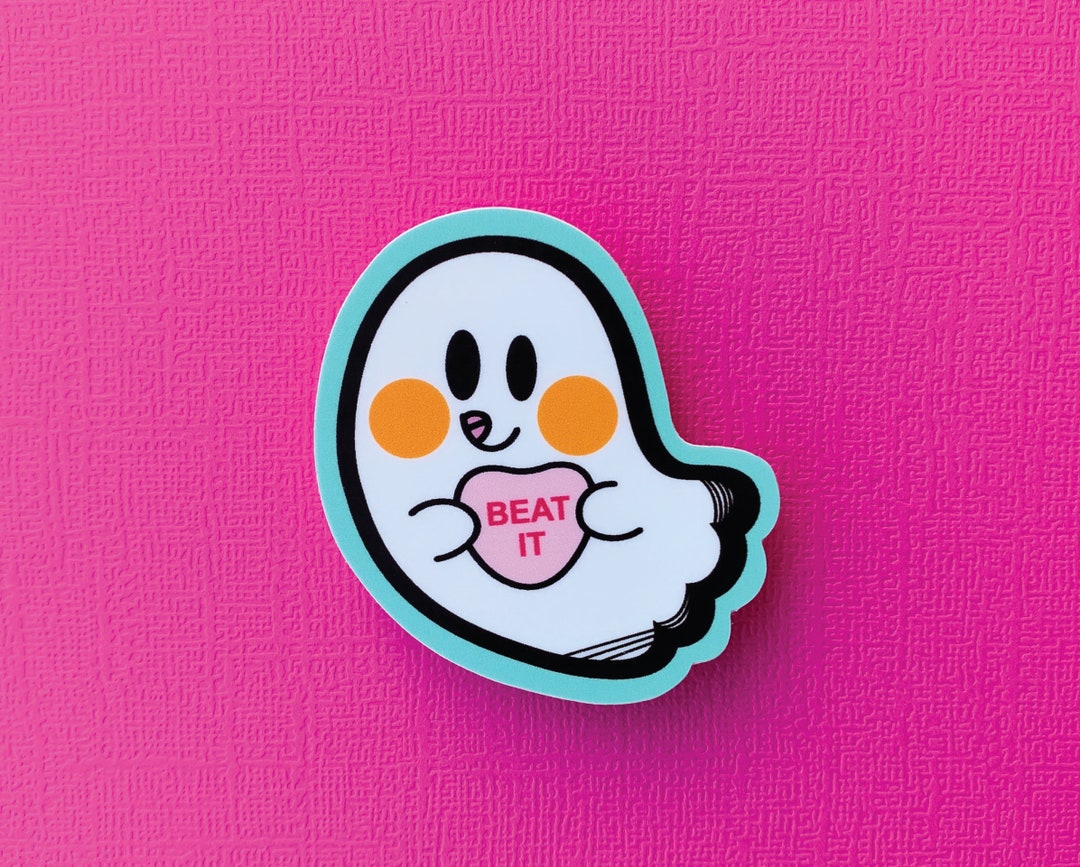 Beat It Ghost Sticker - Etsy