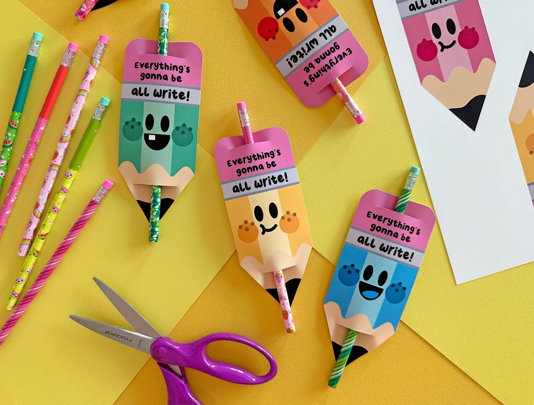 Back to School Pencil Topper, Printable Gift Tag, Instant Download - Etsy