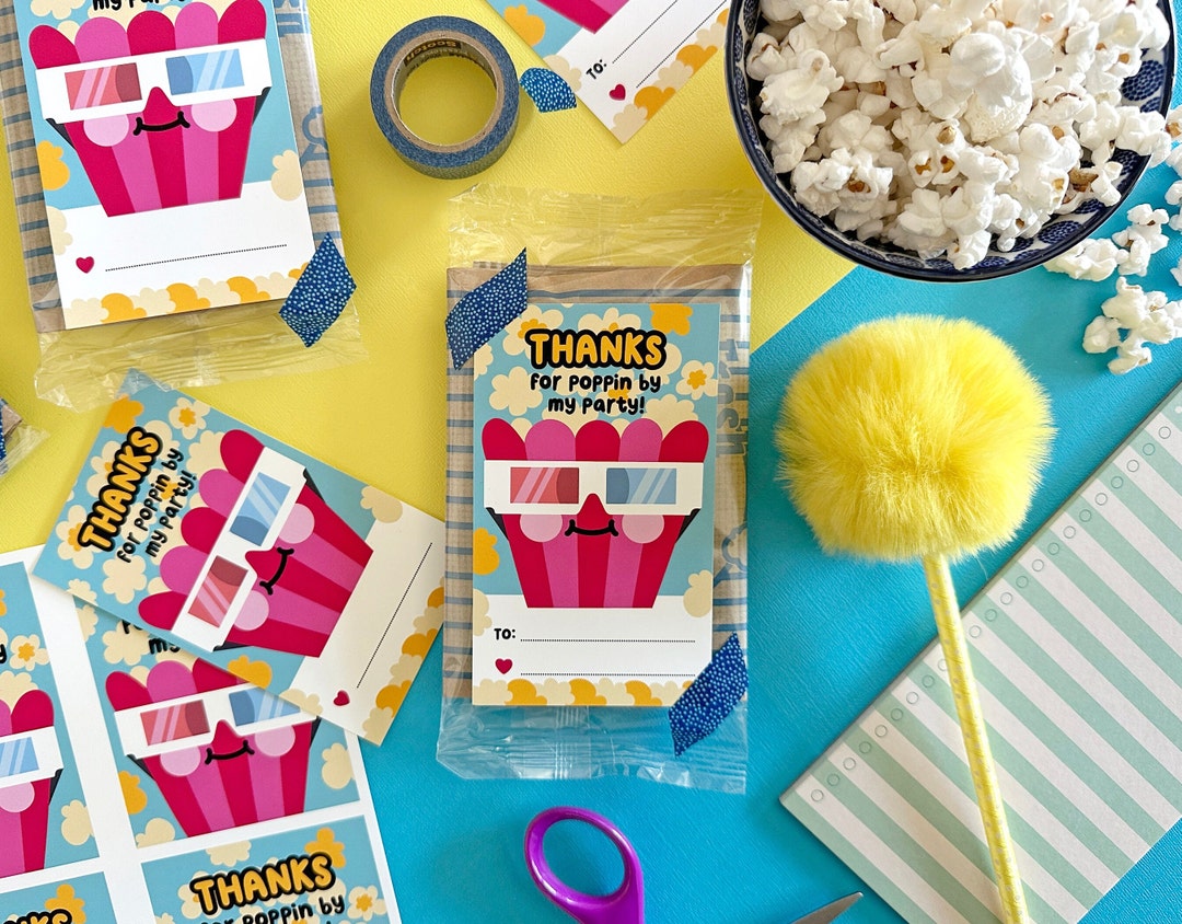 Popcorn Party Favor Tag, Printable Popcorn Tag - Etsy