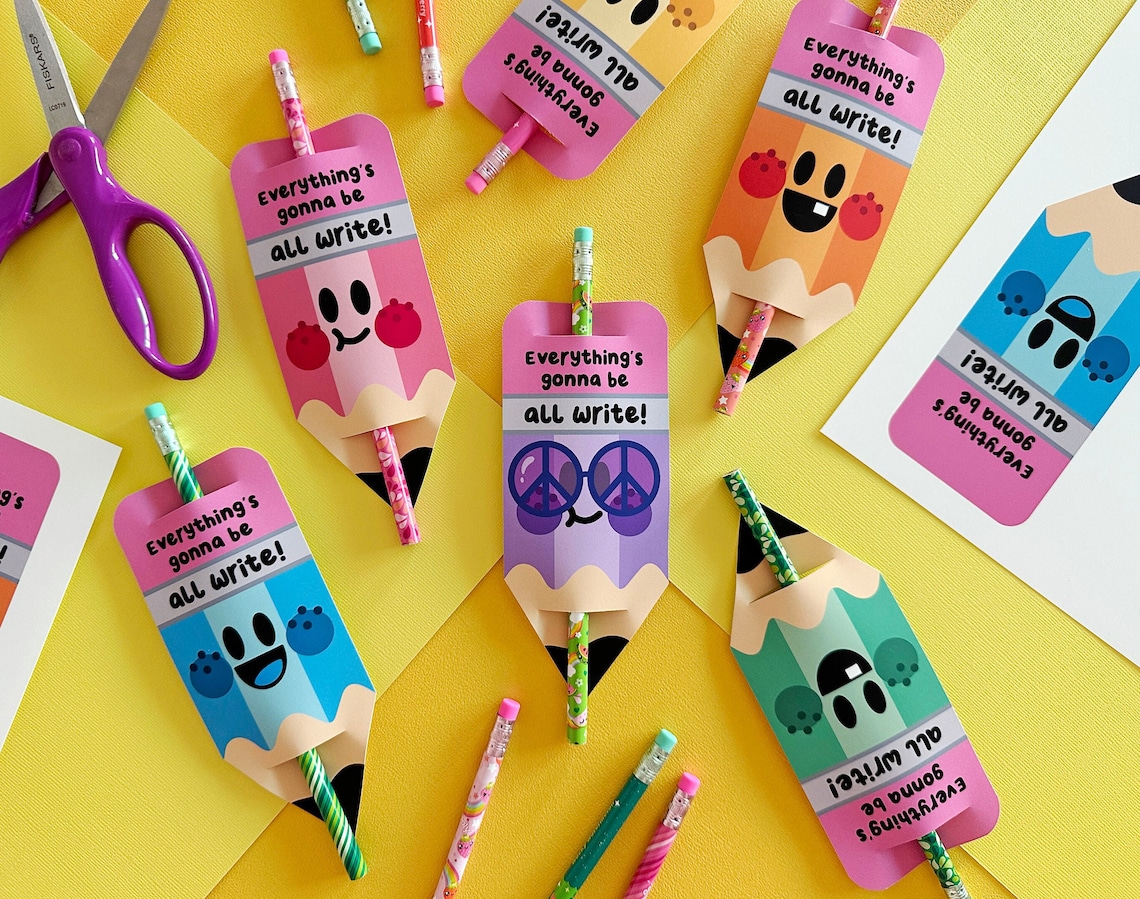 Back to School Pencil Topper, Printable Gift Tag, Instant Download - Etsy