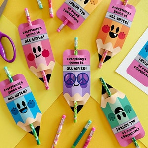 Back to School Pencil Topper, Printable Gift Tag, Instant Download - Etsy