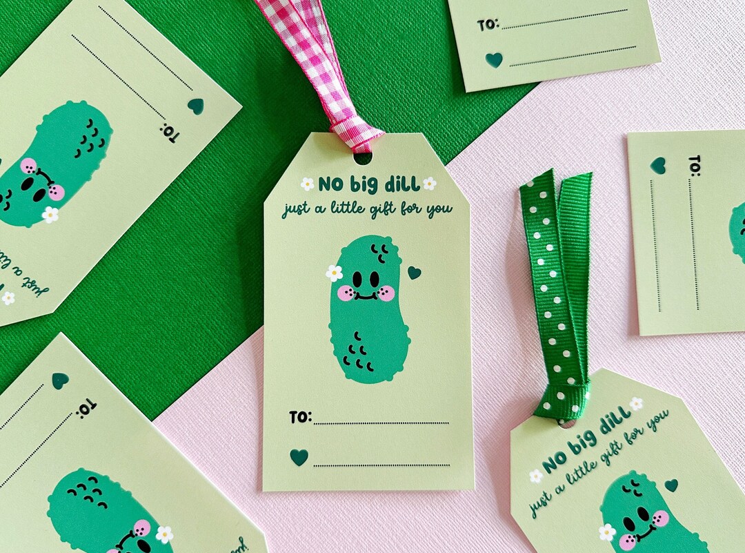 Pickle Gift Tag, Gift Tag Printable, No Big Dill - Etsy