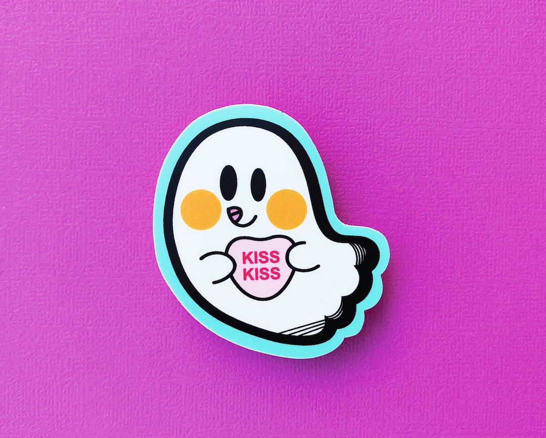 Kiss Kiss Ghost Sticker - Etsy