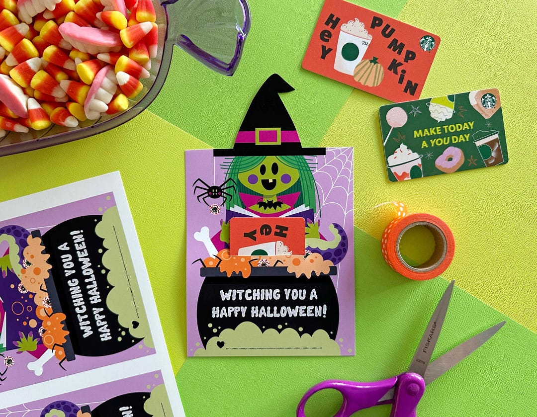 Witch Gift Card Holder, Printable Party Favor, Halloween Treat - Etsy