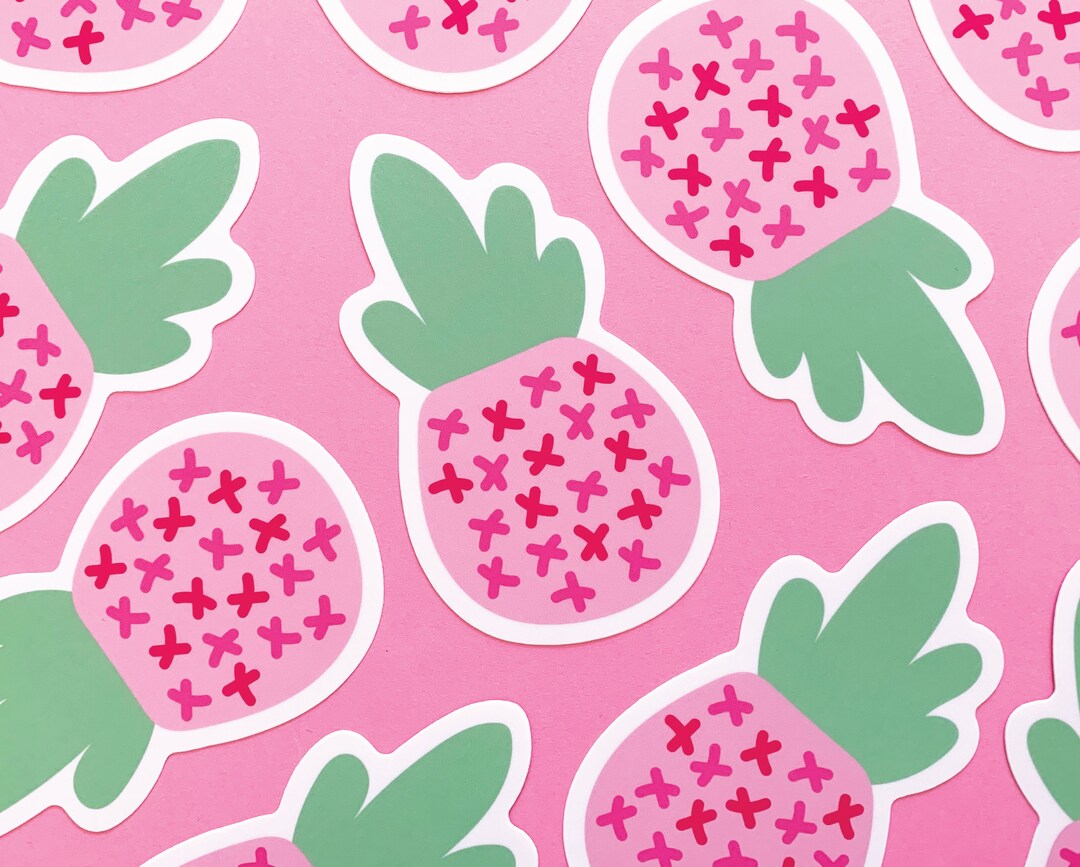 Pink Pineapple Sticker - Etsy