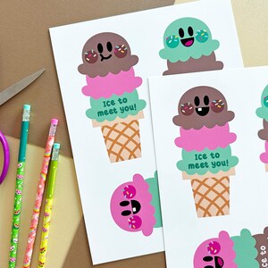 Back to School Pencil Topper, Ice Cream Cone Gift Tag, Printable Favor ...