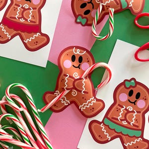 Gingerbread Man Candy Cane Holder, Printable Gift Tag, Instant Download ...