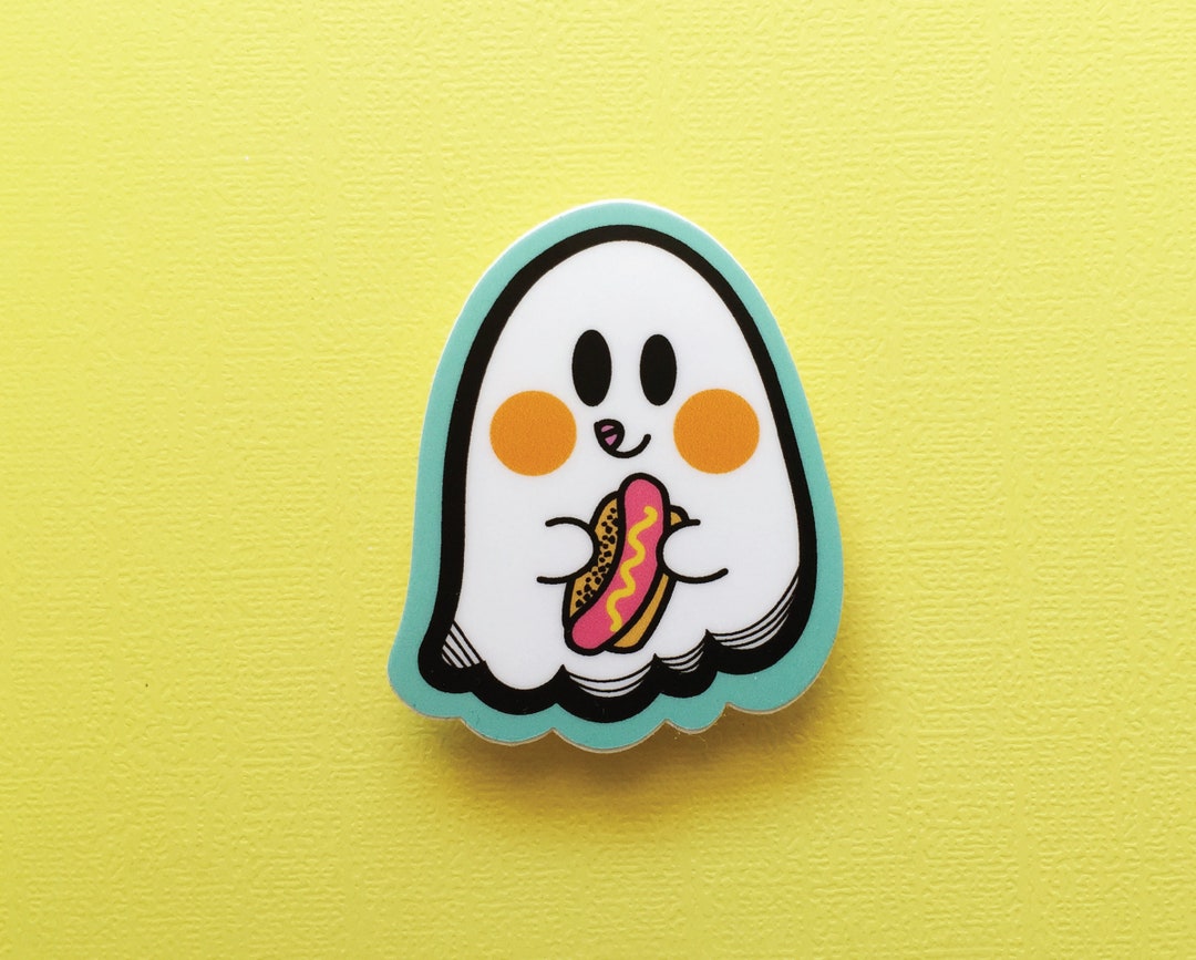 Hot Dog Ghost Sticker - Etsy