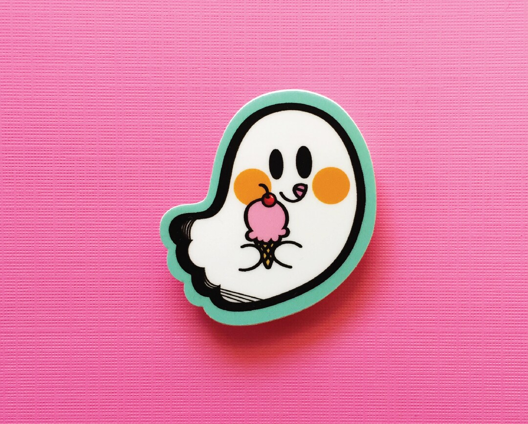 Ice Cream Cone Ghost Sticker - Etsy