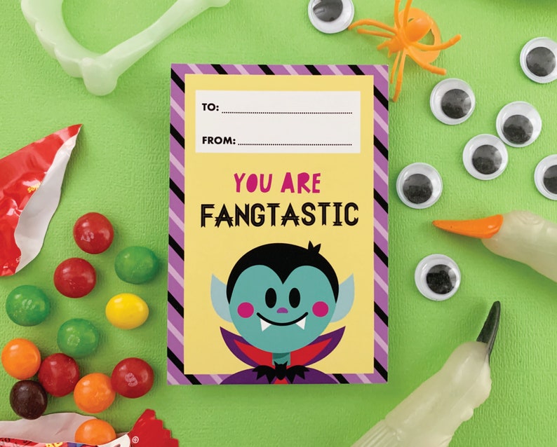 Halloween Valentines Printable Cards Instant Download | Etsy