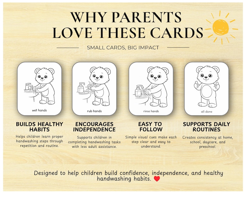 Handwashing Step Cards for Kids | Visual Routine Hygiene Chart (PDF ...