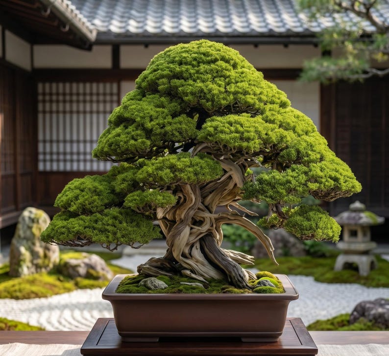 Rare Juniper Bonsai Live Plant in Pot | Trained Evergreen Tree | Indoor ...
