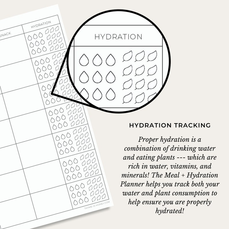 Printable Meal and Hydration Planner - Etsy