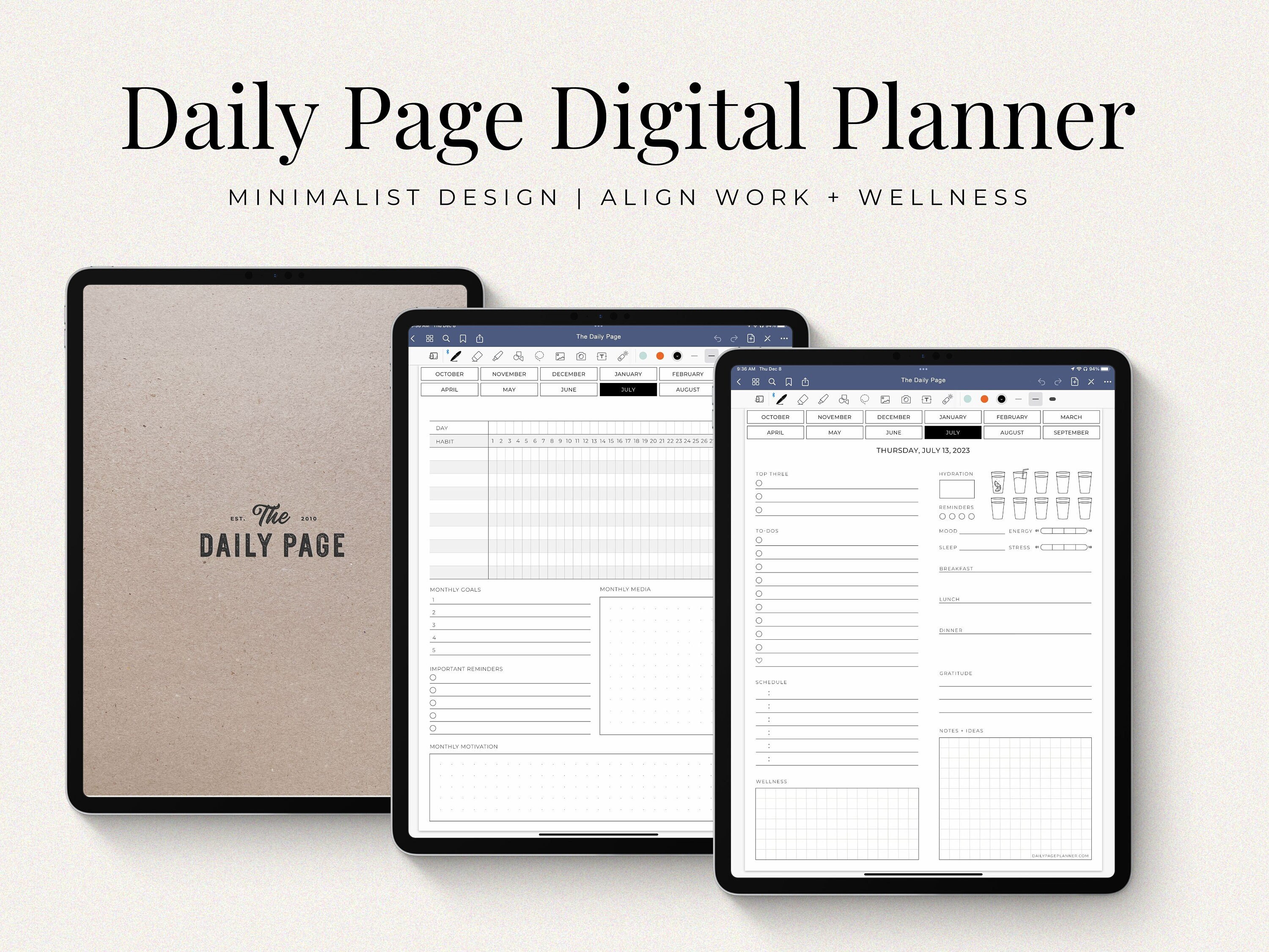 Digital Planner the Daily Page - Etsy Canada