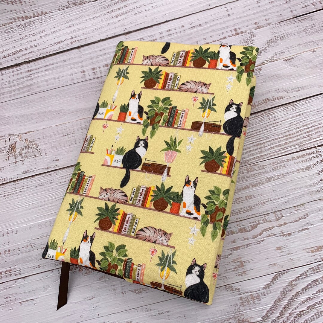 Cats & Bookshelves - Dust Jacket, Book Protector, Book Cover - Etsy