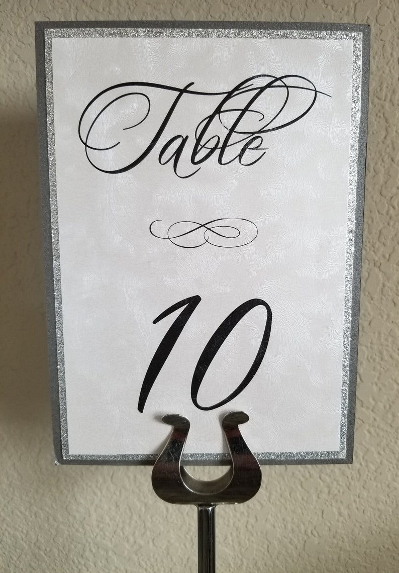 Table Number Cards Silver Glitter Table Card Glitter Table | Etsy