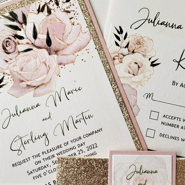 Wedding Invitations Rose Gold - Etsy