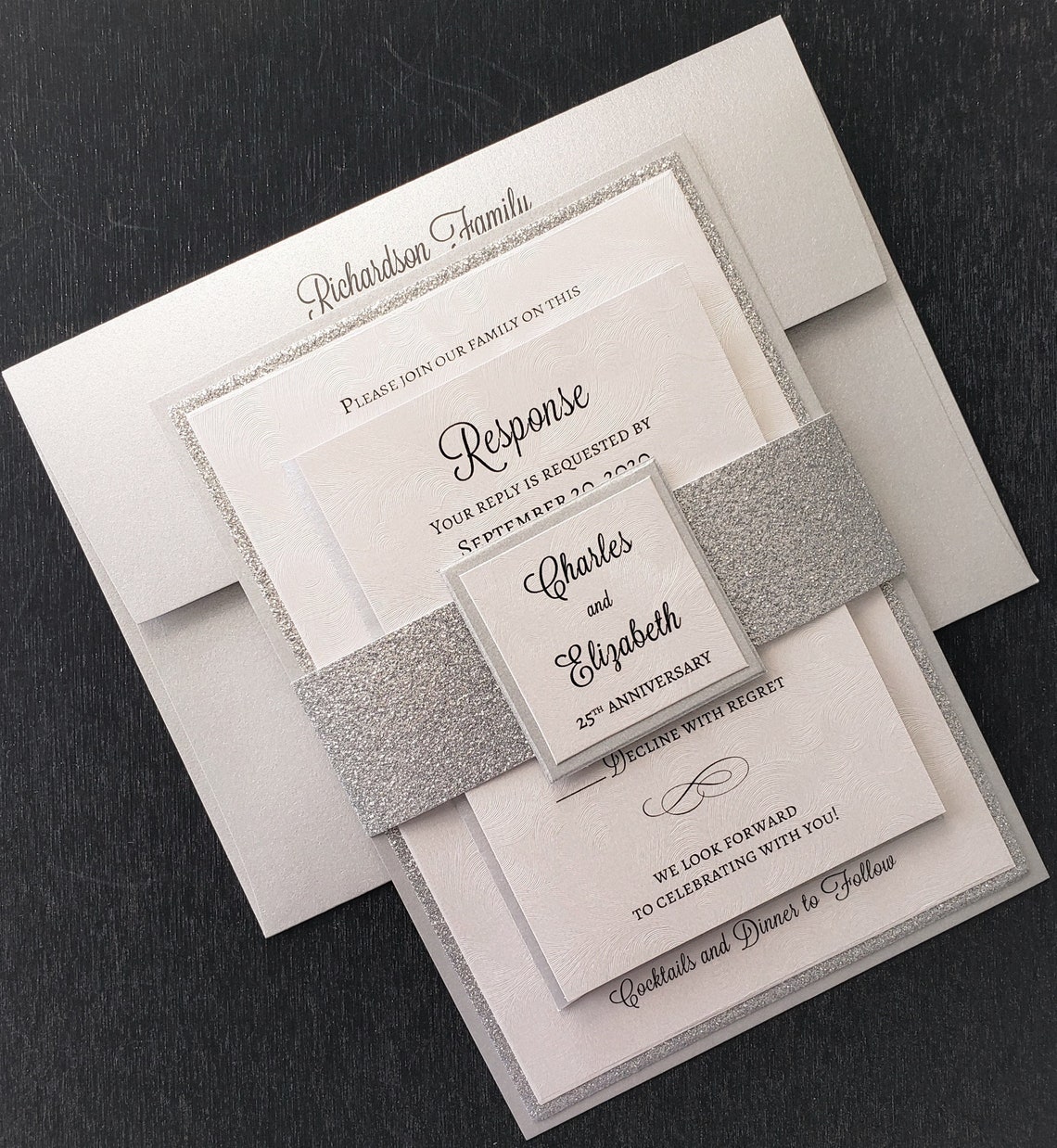 25th Anniversary Invitation Silver Anniversary Invitation | Etsy