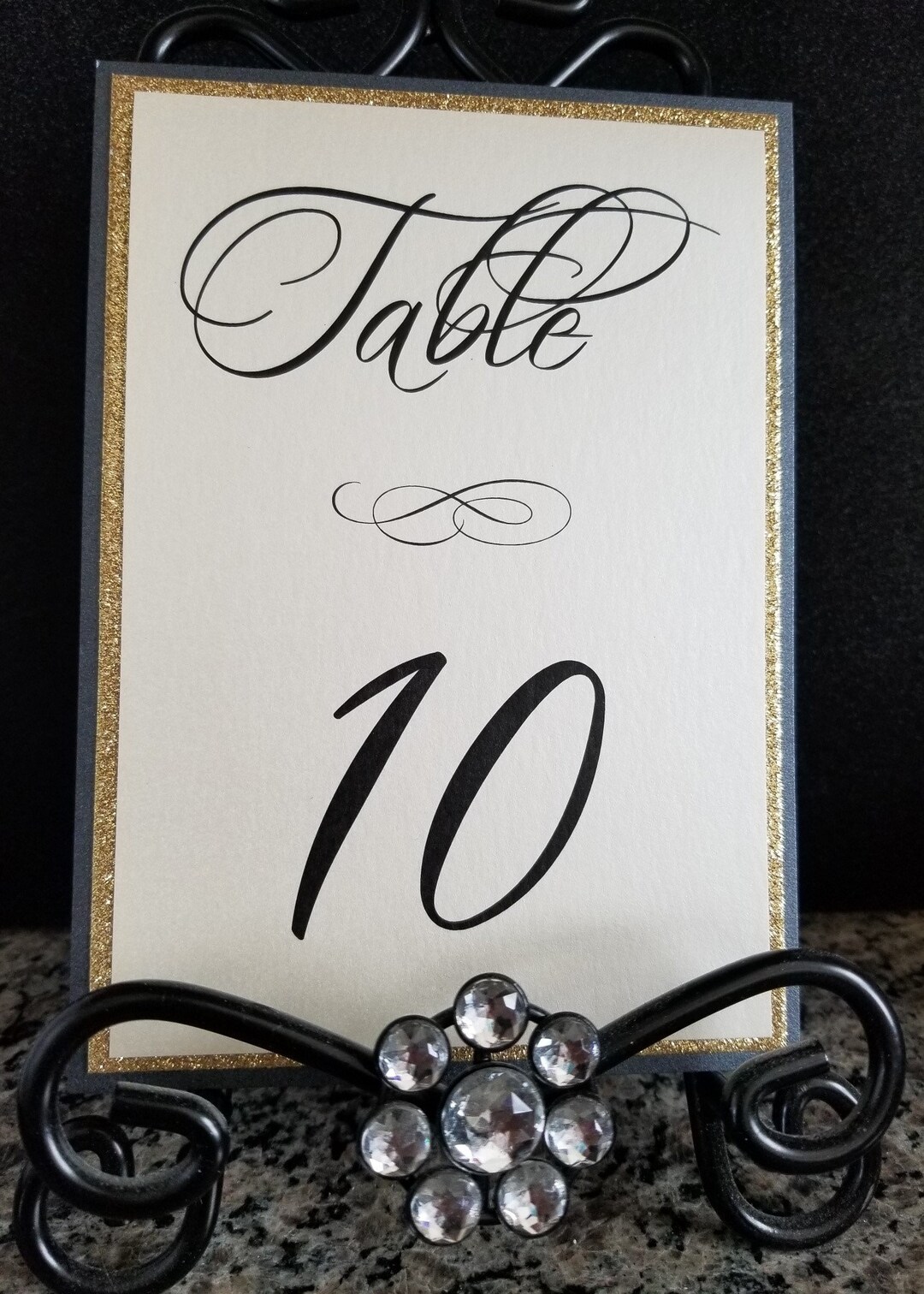 Table Number Cards, Gold Glitter Table Number, Glitter Table Number ...