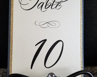 Table Number Cards, Silver Glitter Table Card, Glitter Table Number ...