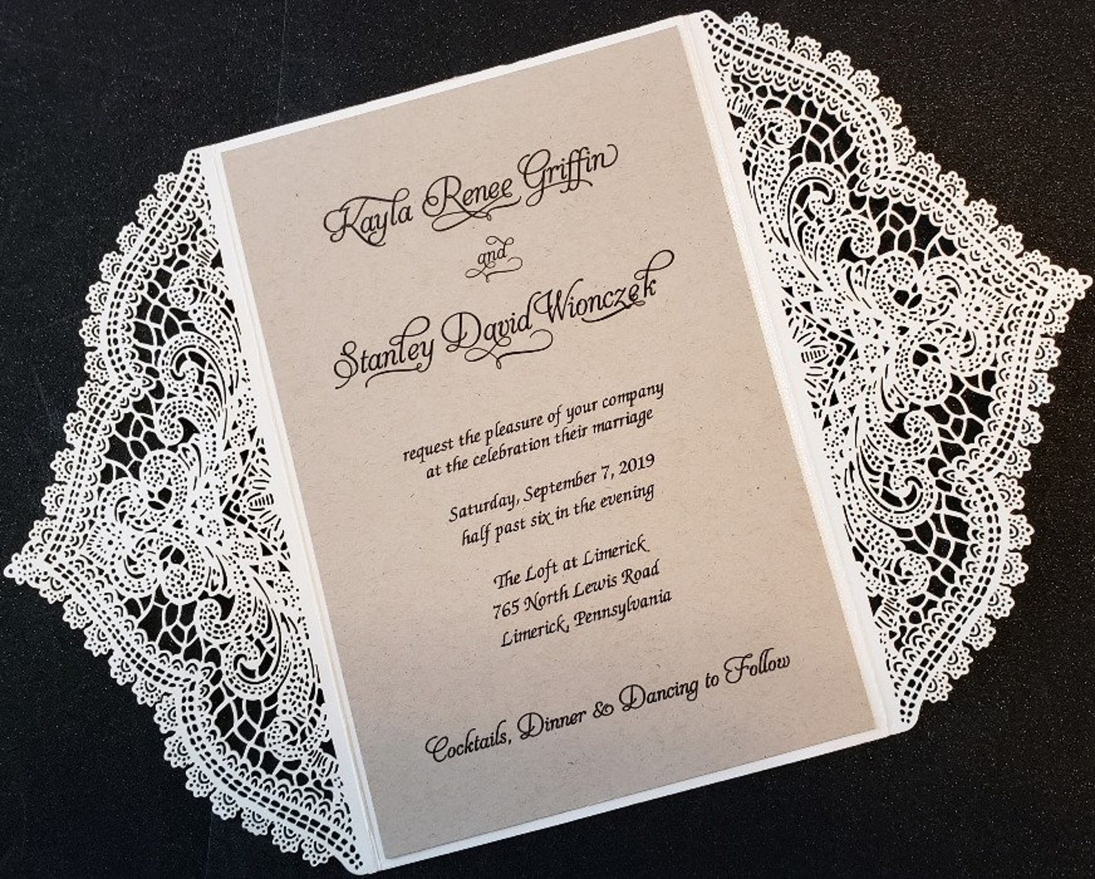 Rustic Lace Wedding Invitation Rustic Lace Wedding - Etsy