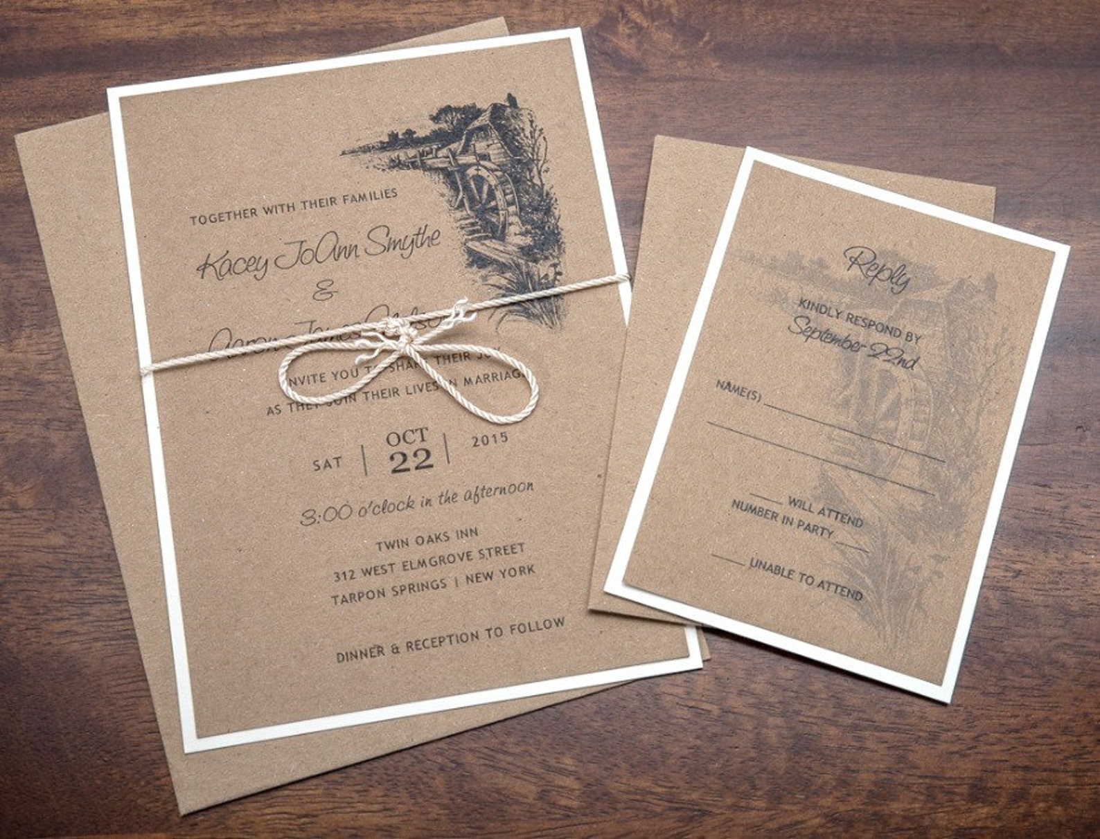 Barn Wedding Invitation, Rustic Wedding Invitation , Country Wedding ...