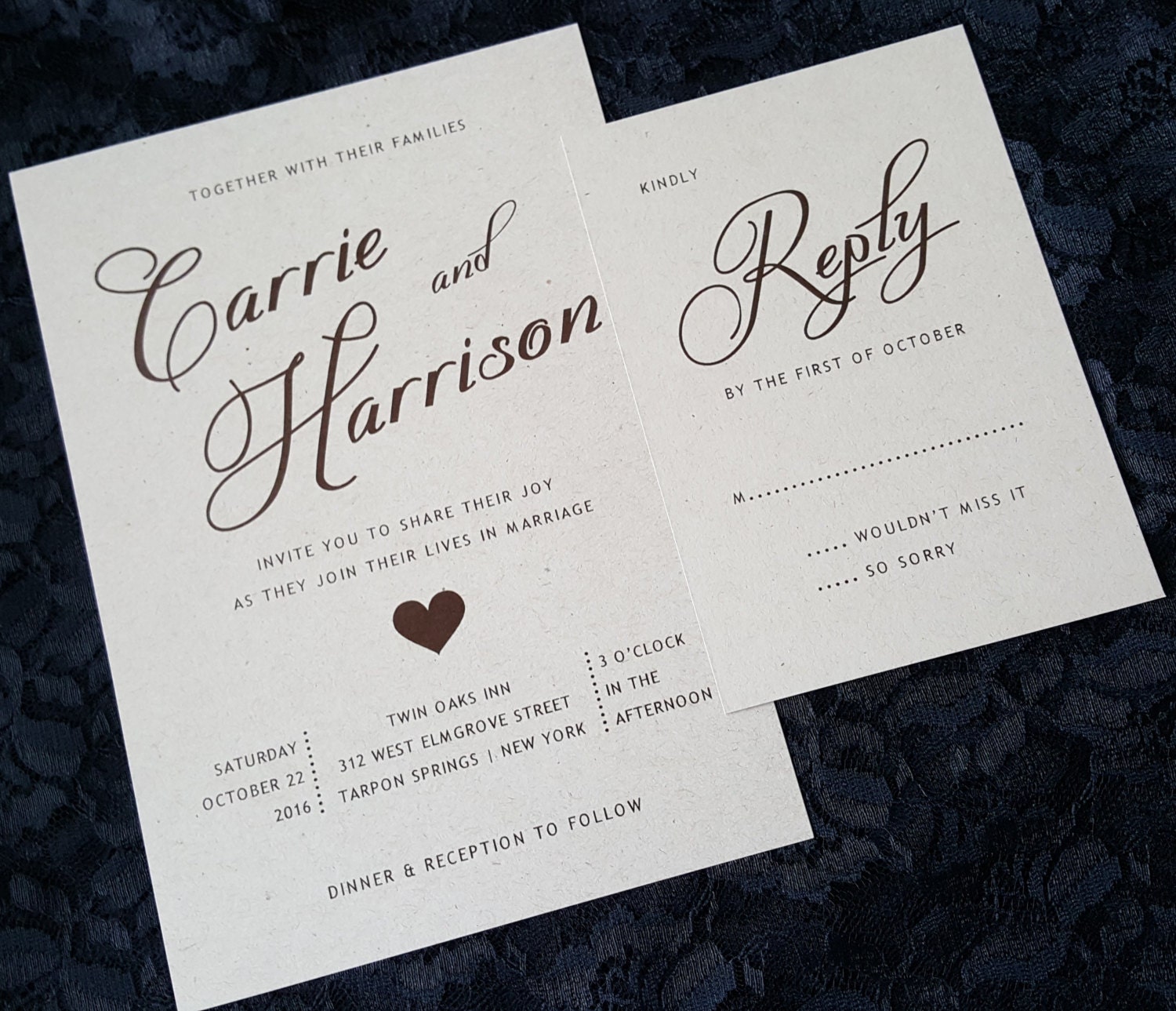 Rustic Wedding Invitation Simple Wedding Classic Wedding - Etsy