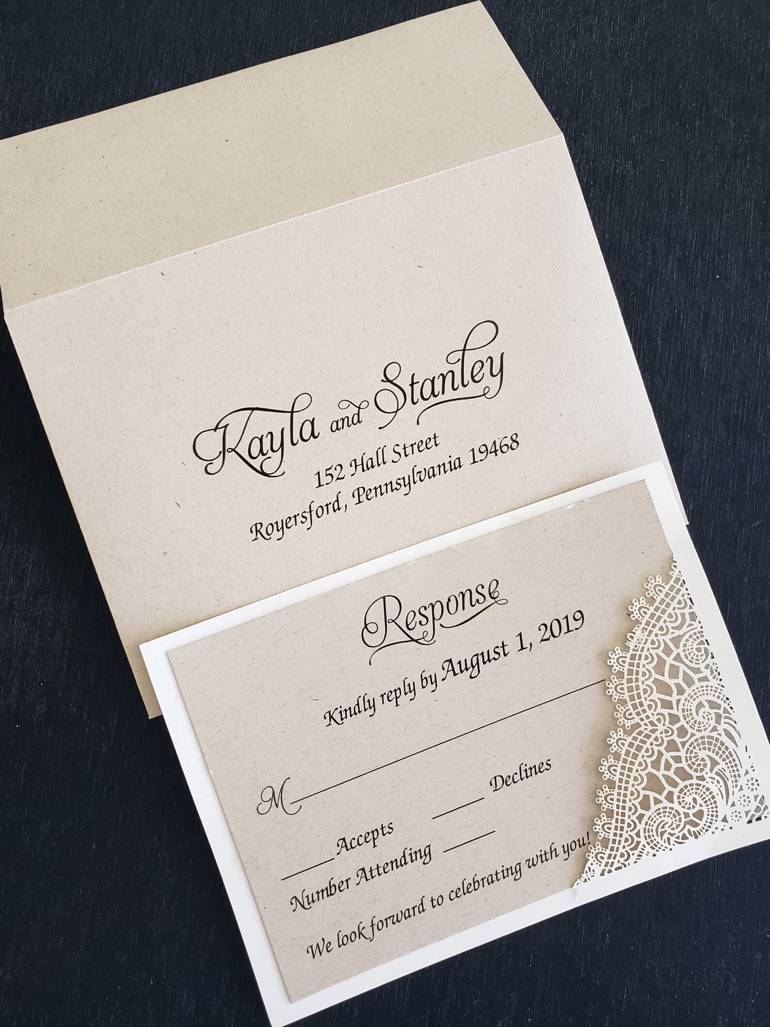 Rustic Lace Wedding Invitation Rustic Lace Wedding - Etsy