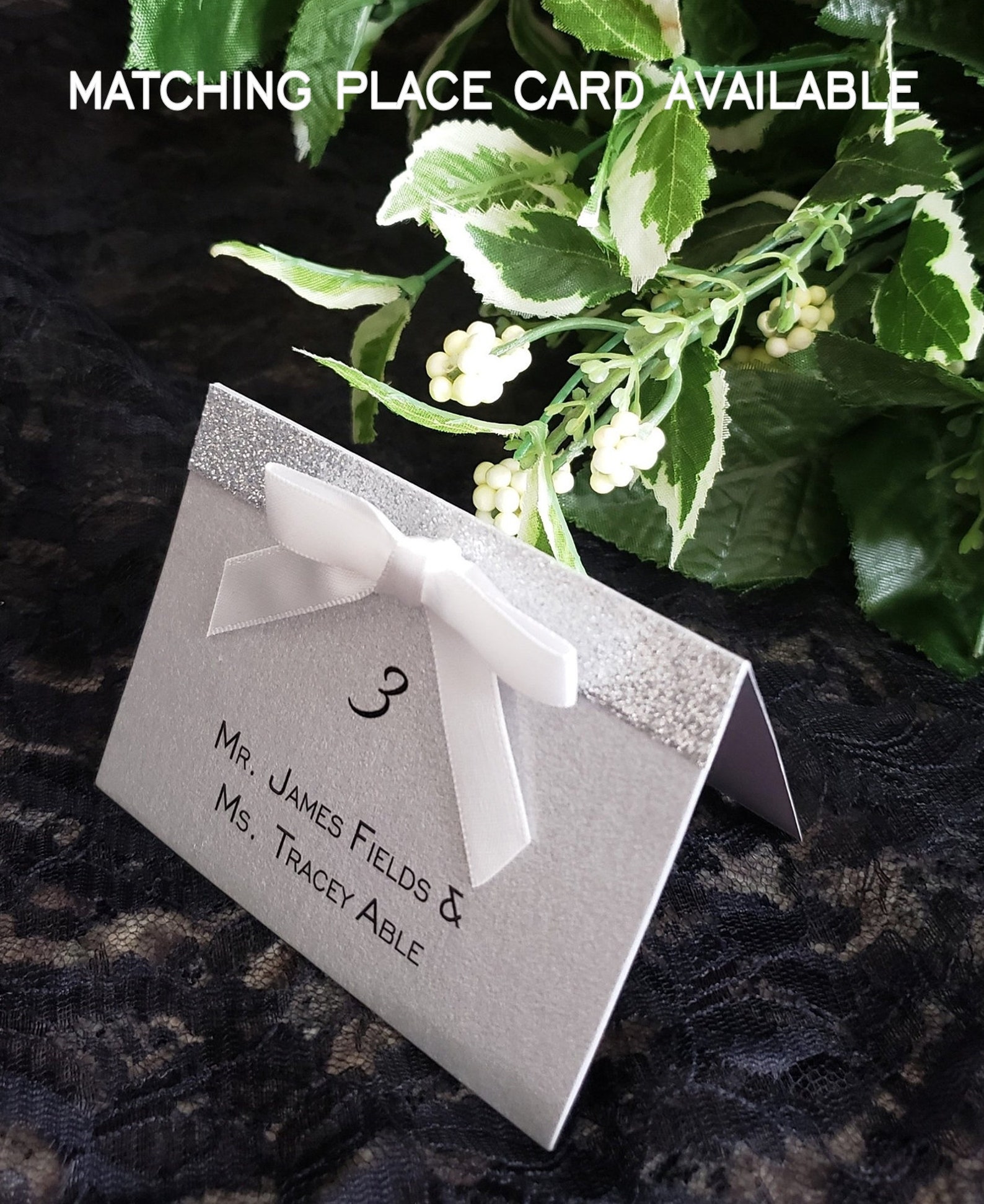 Table Number Cards Silver Glitter Table Card Glitter Table - Etsy