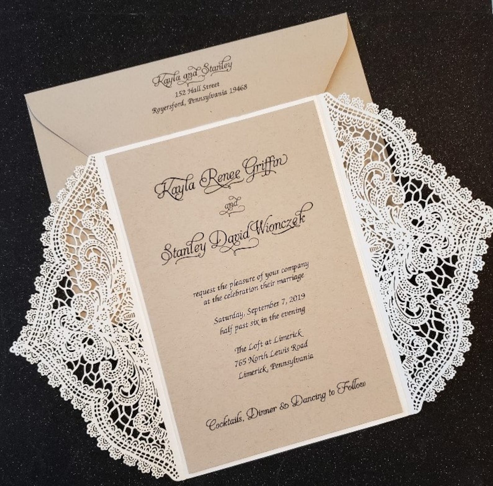 Rustic Lace Wedding Invitation Rustic Lace Wedding - Etsy